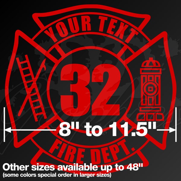 Fire Dept Decal - Etsy