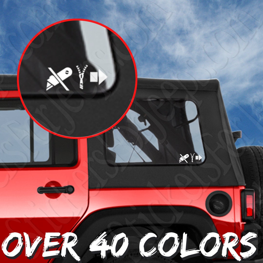Soft Top Window Zipper Don't Cut Sticker Decal Pair - Etsy