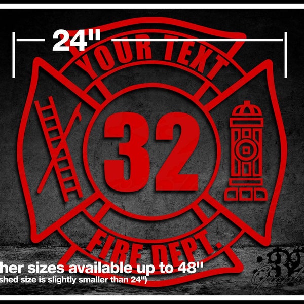Fire Dept Decal - Etsy
