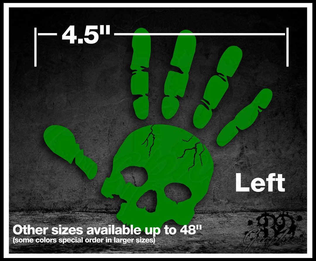 Skull Wave- Handprint -vinyl Decal / Sticker Over 40 Colors Car Truck ...