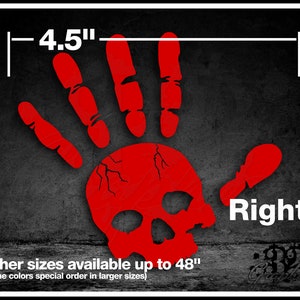 Skull Wave- Handprint -vinyl Decal / Sticker Over 40 Colors Car Truck ...
