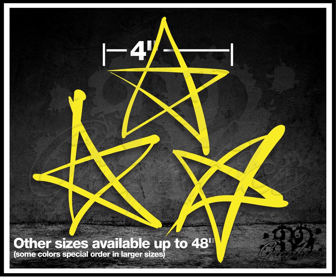 Set of Hand Drawn Stars - Vinyl Decals / Stickers - Etsy