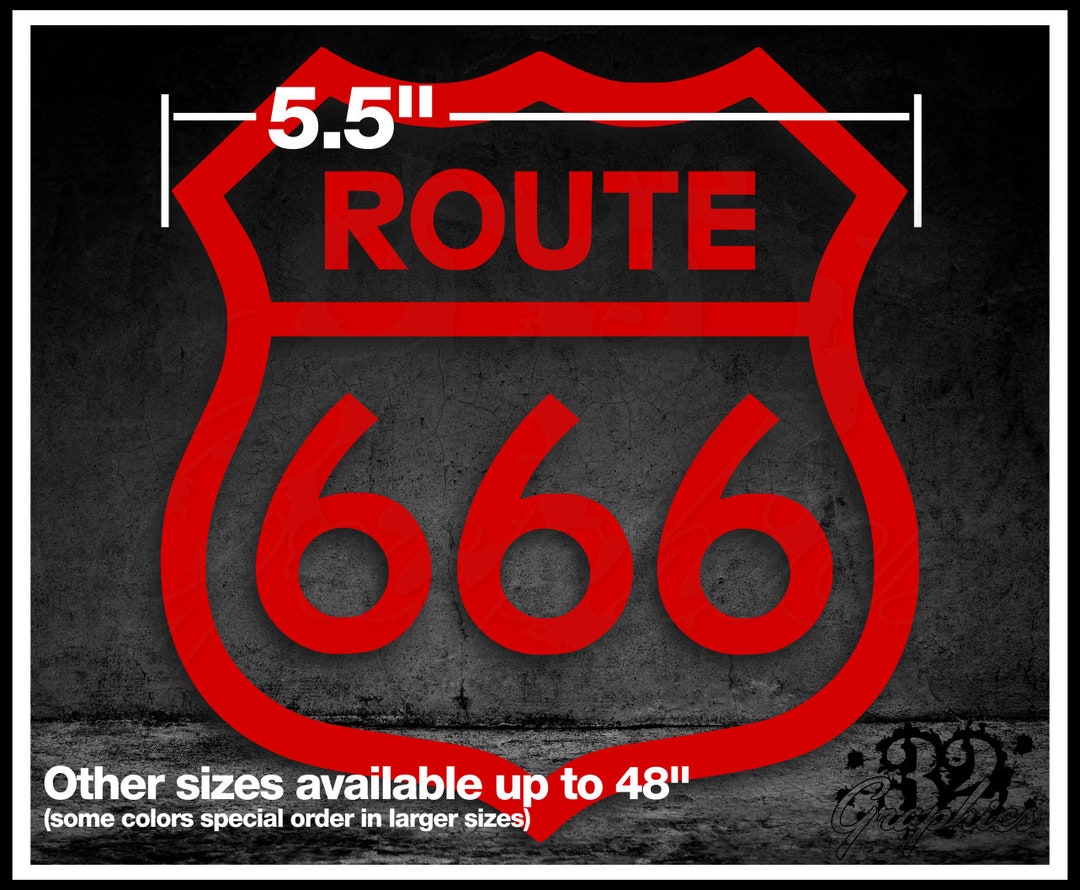 Route 666 Sticker for Car Truck Window Decal Over 40 Colors Interstate ...