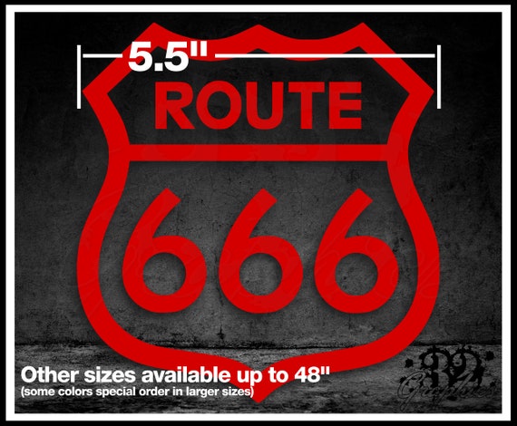 Route 666 Sticker for Car Truck Window Decal Over 40 Colors - Etsy