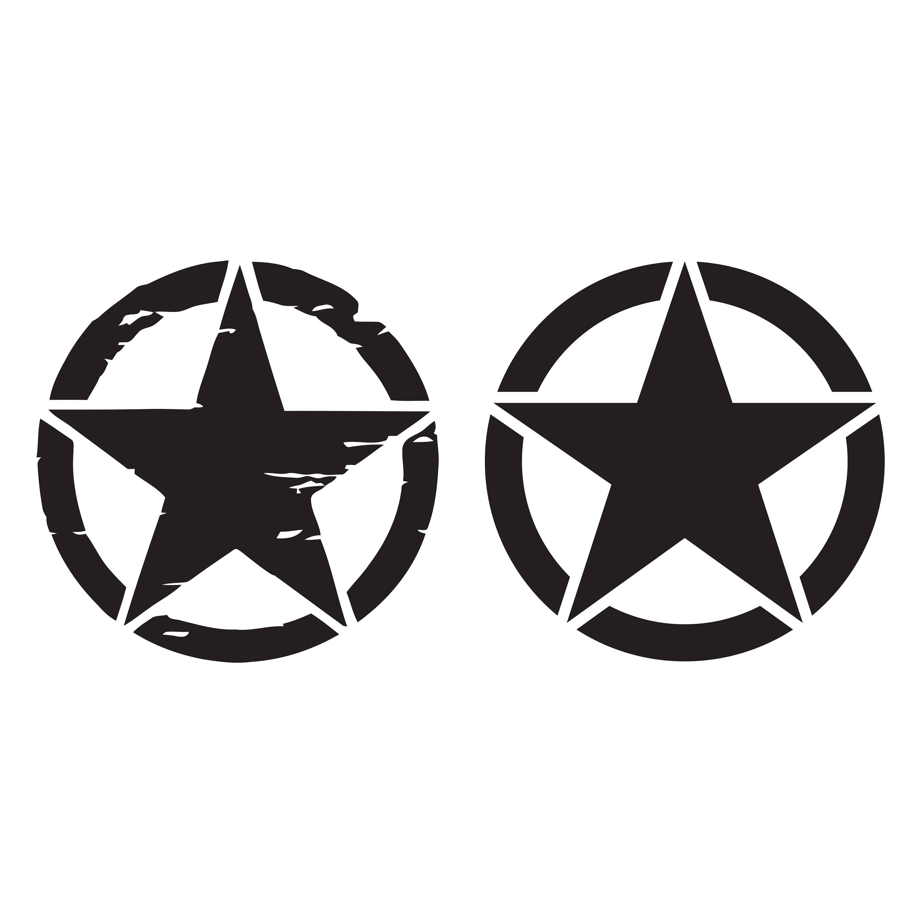 Oscar Mike Hood Star Decal SET Army Military Distressed or Clean ...