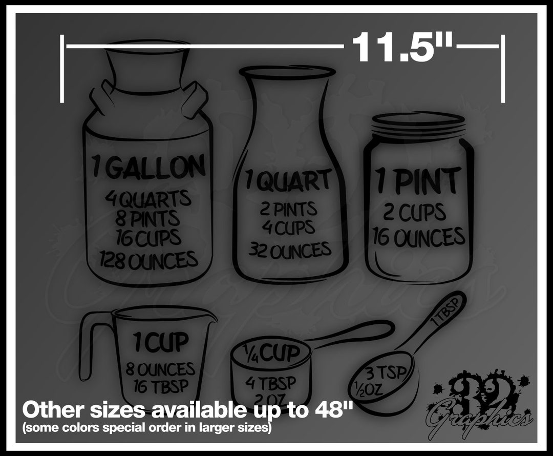 Kitchen Conversions Decal for Cabinet - Baking Chef Cooking - Etsy