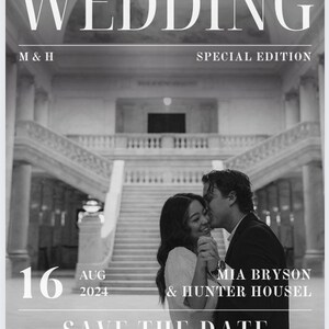 Newspaper/magazine Save the Date Template - Etsy