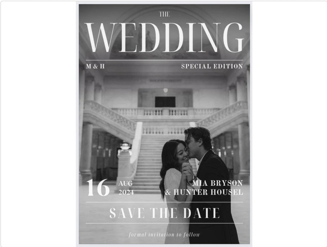 Newspaper/magazine Save the Date Template - Etsy