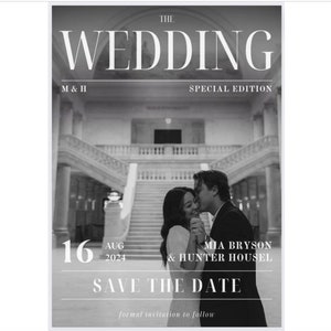 Newspaper/magazine Save the Date Template - Etsy