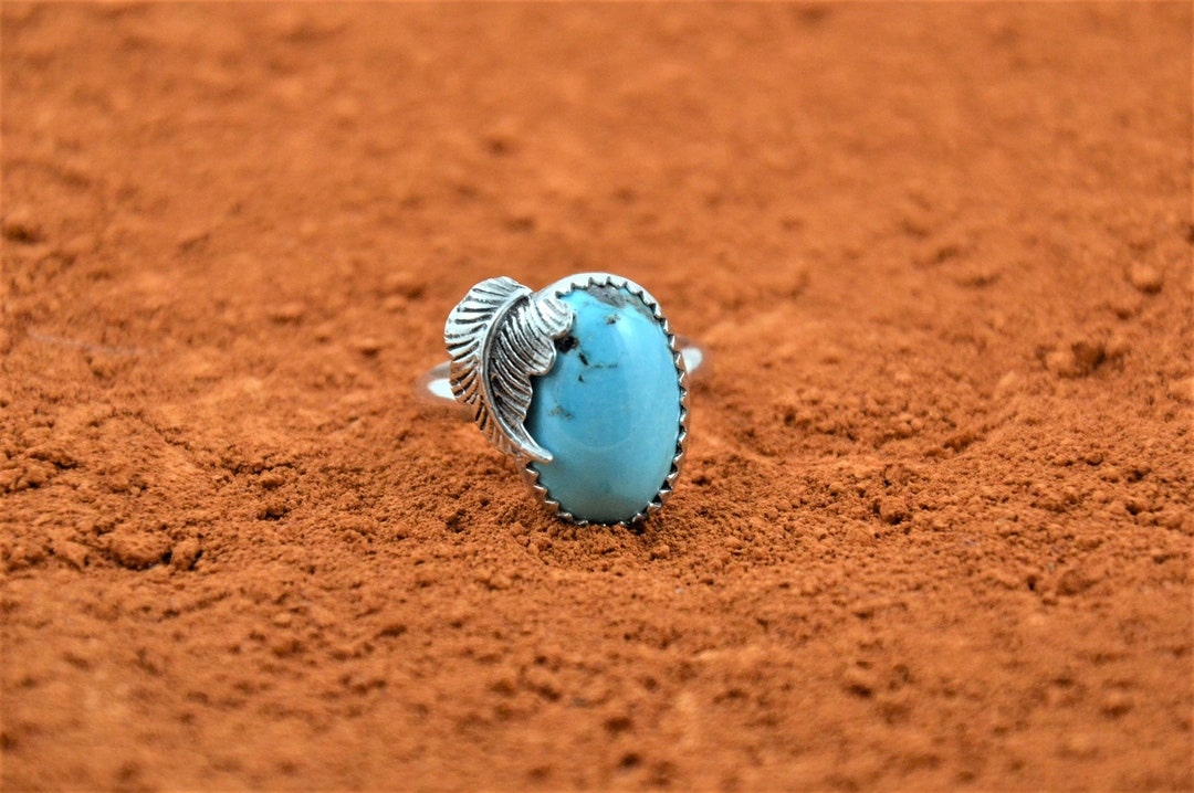 Woman and Man Native American Ring, Sterling Silver, Arizona Turquoise ...
