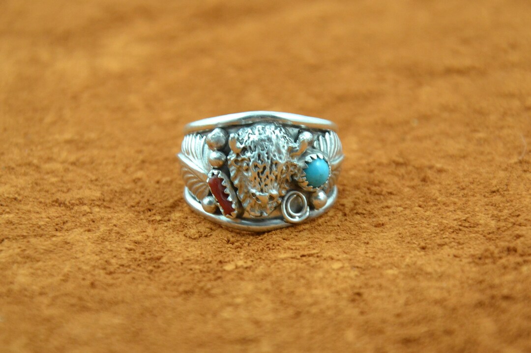 Buffalo Ring, Sterling Silver, Native American Jewelry, Mens Ring ...