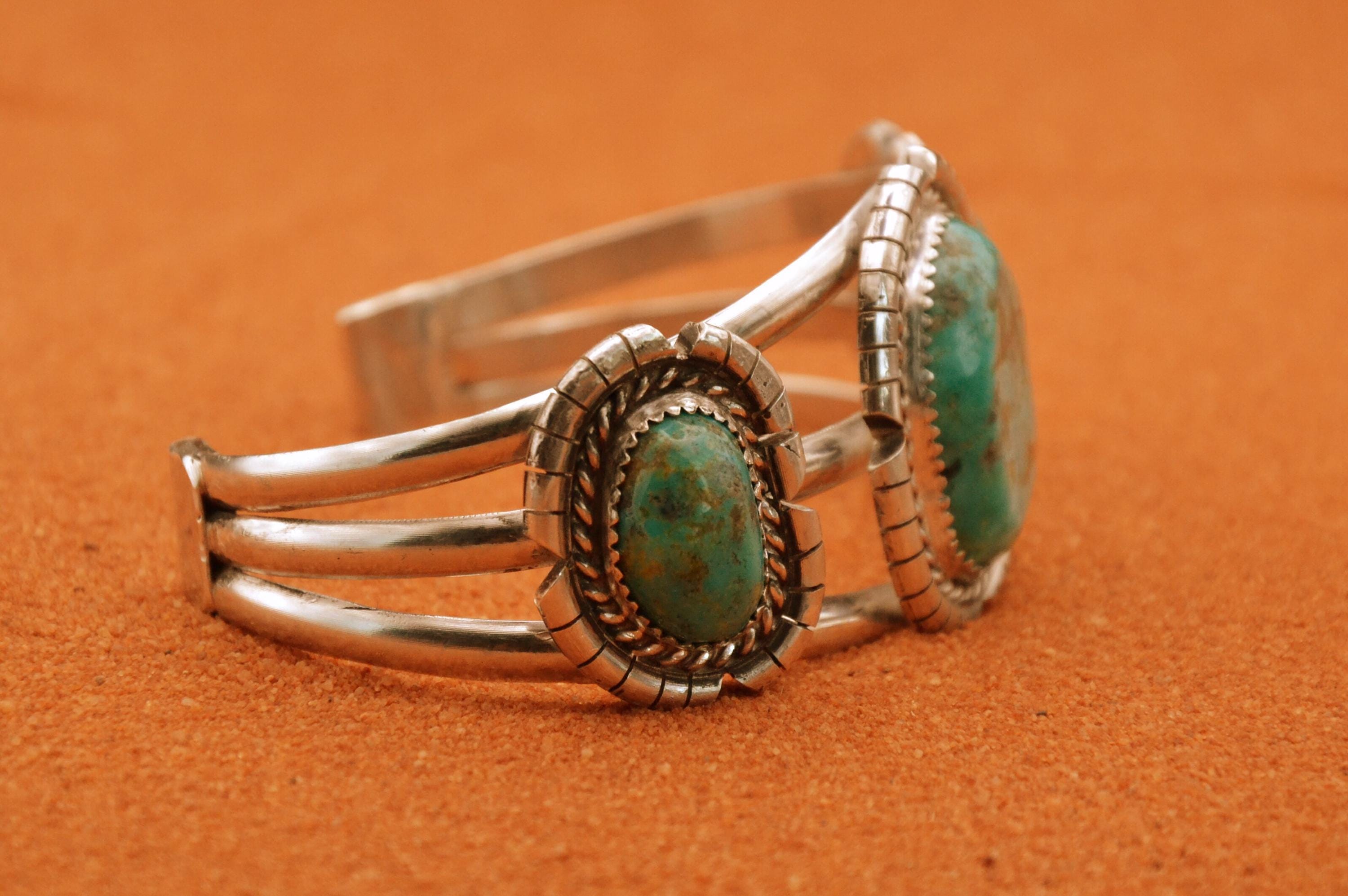 Native American turquoise kingman armband voor dames en heren, etnische ...
