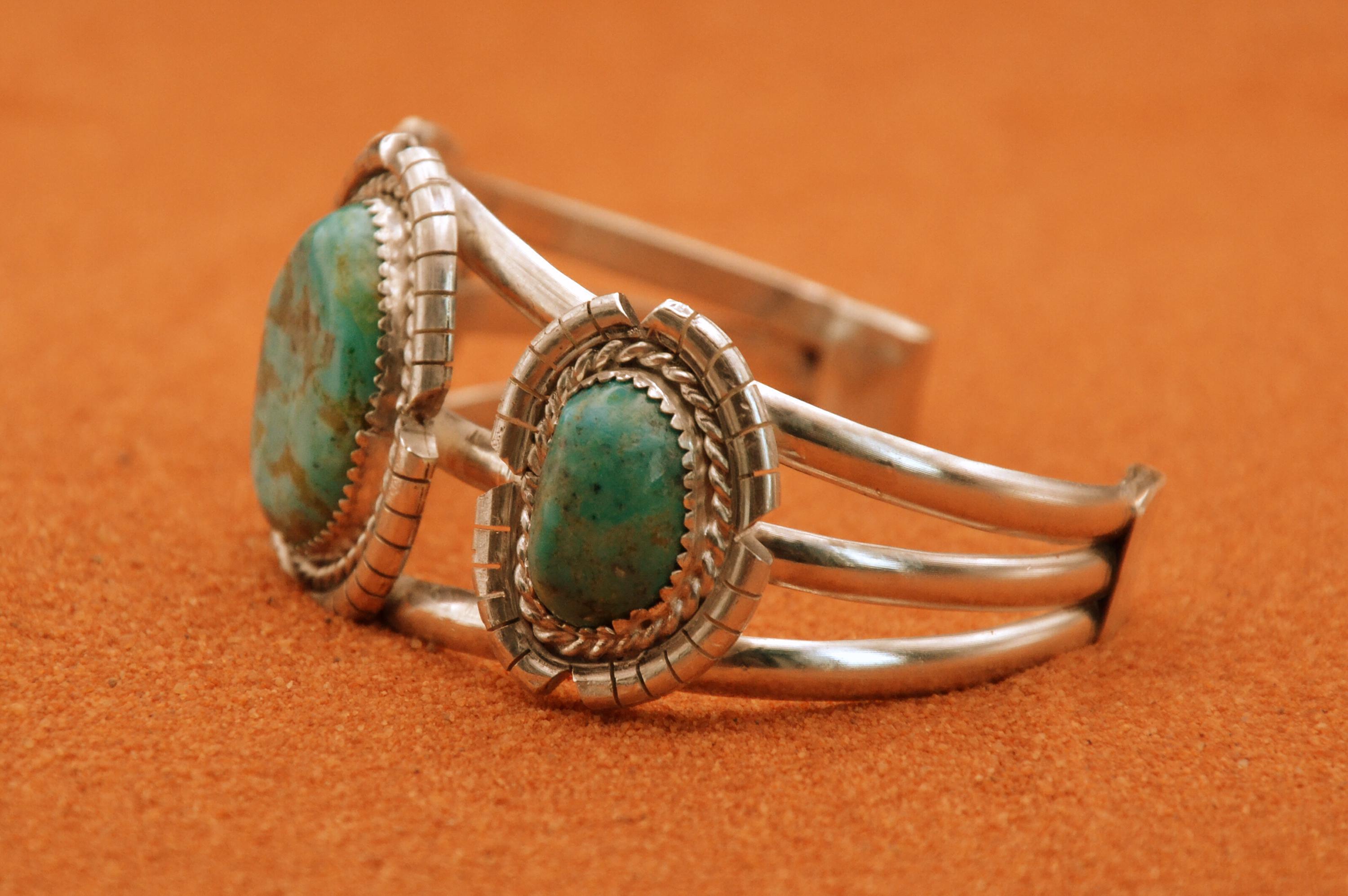 Native American turquoise kingman armband voor dames en heren, etnische ...