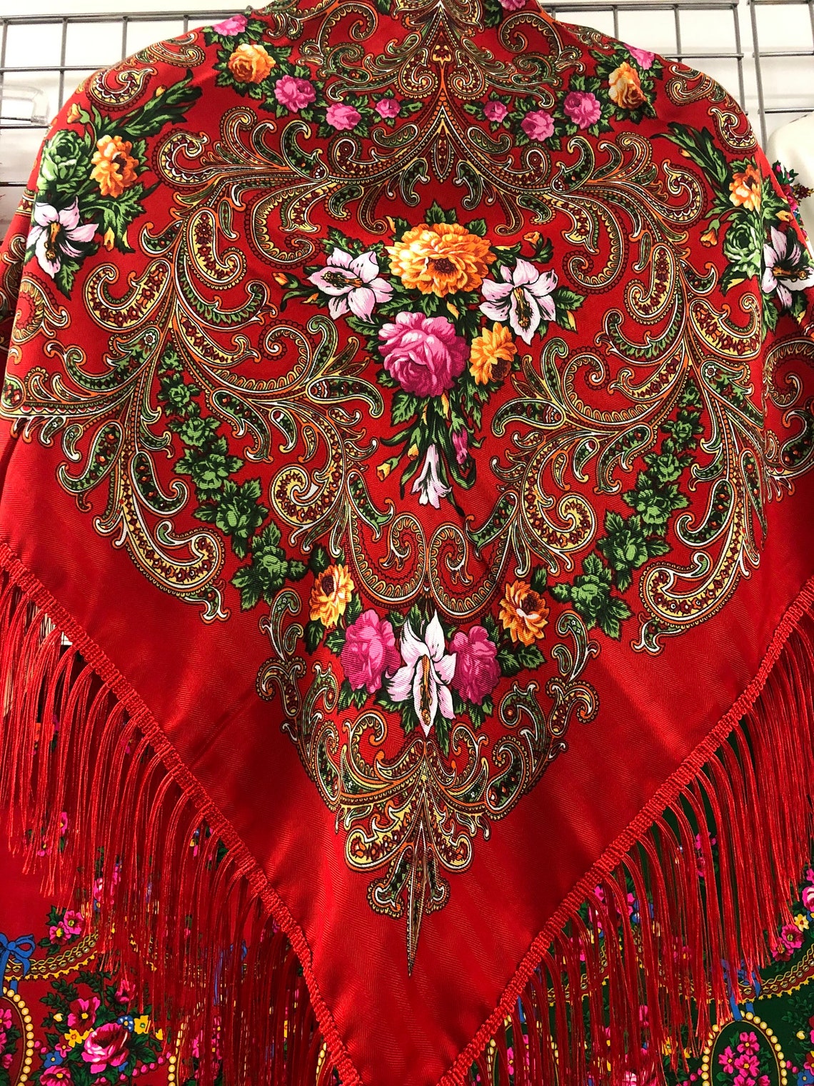 Folk Scarves/ Babushkas/ Shawl/ Wrap (acrylic)- Romanian Ukrainian ...