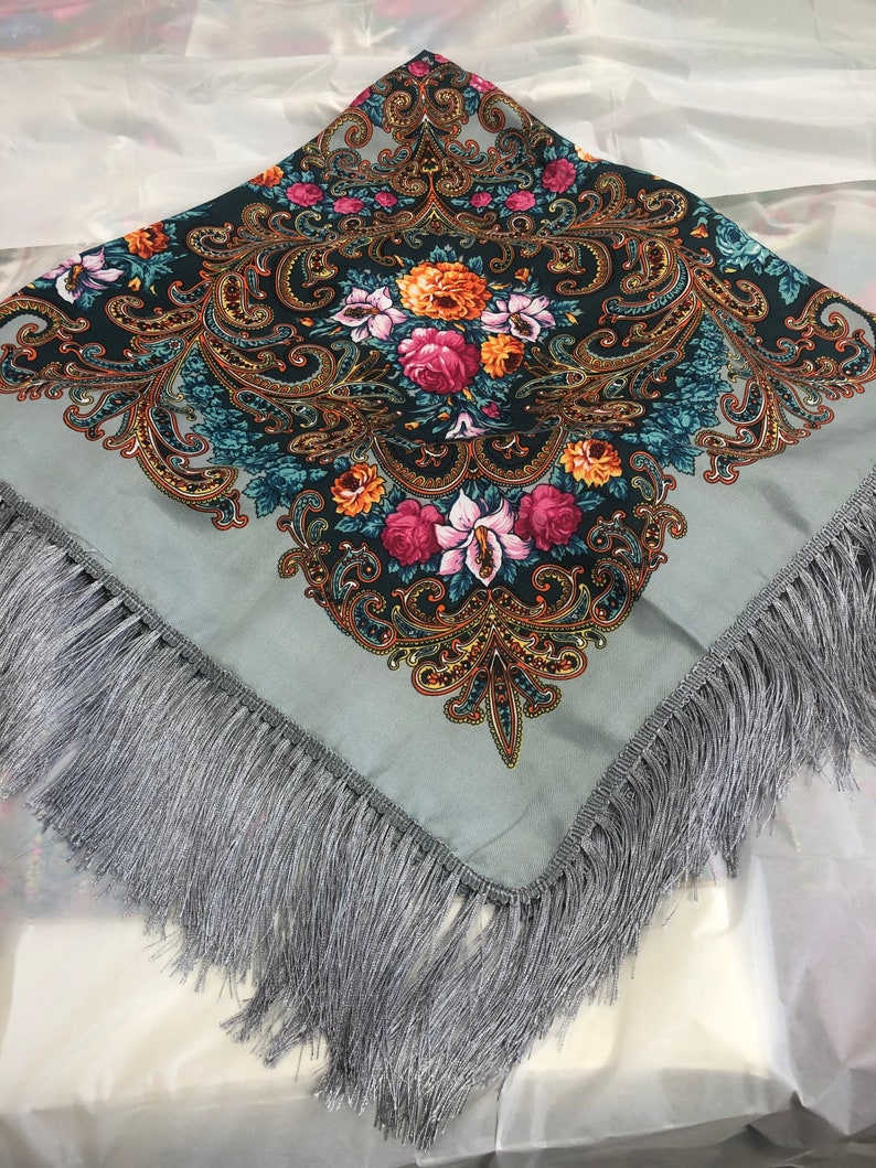 Folk Scarves/ Babushkas/ Shawl/ Wrap (acrylic)- Romanian Ukrainian ...