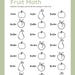 Fruit Math Worksheet - Etsy