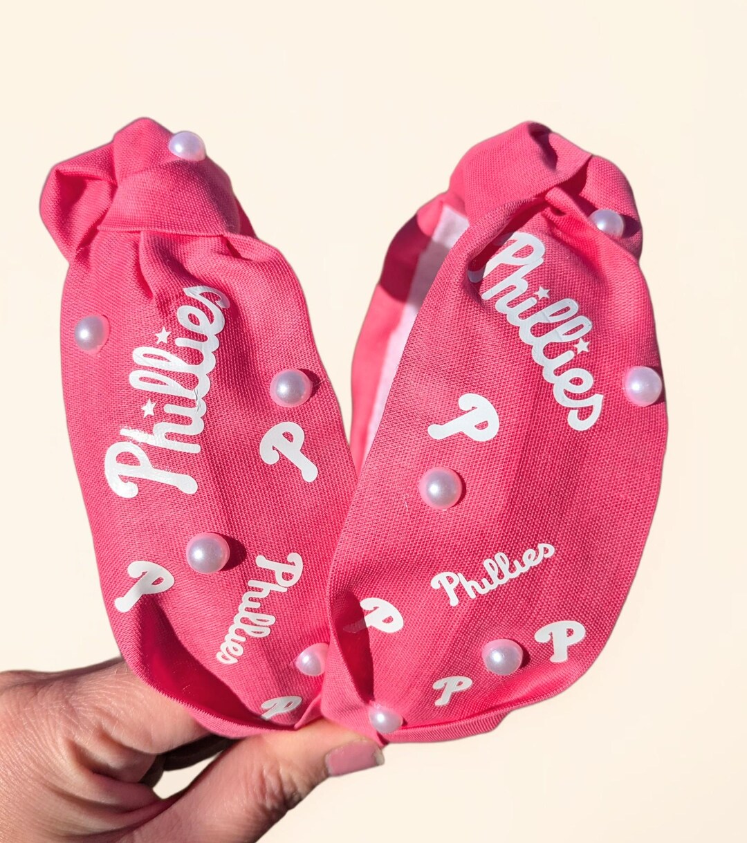 Phillies Inspired Headband, Go Phils Headband, Pink Baseball Headband ...