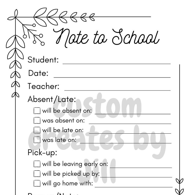 School Note - Etsy