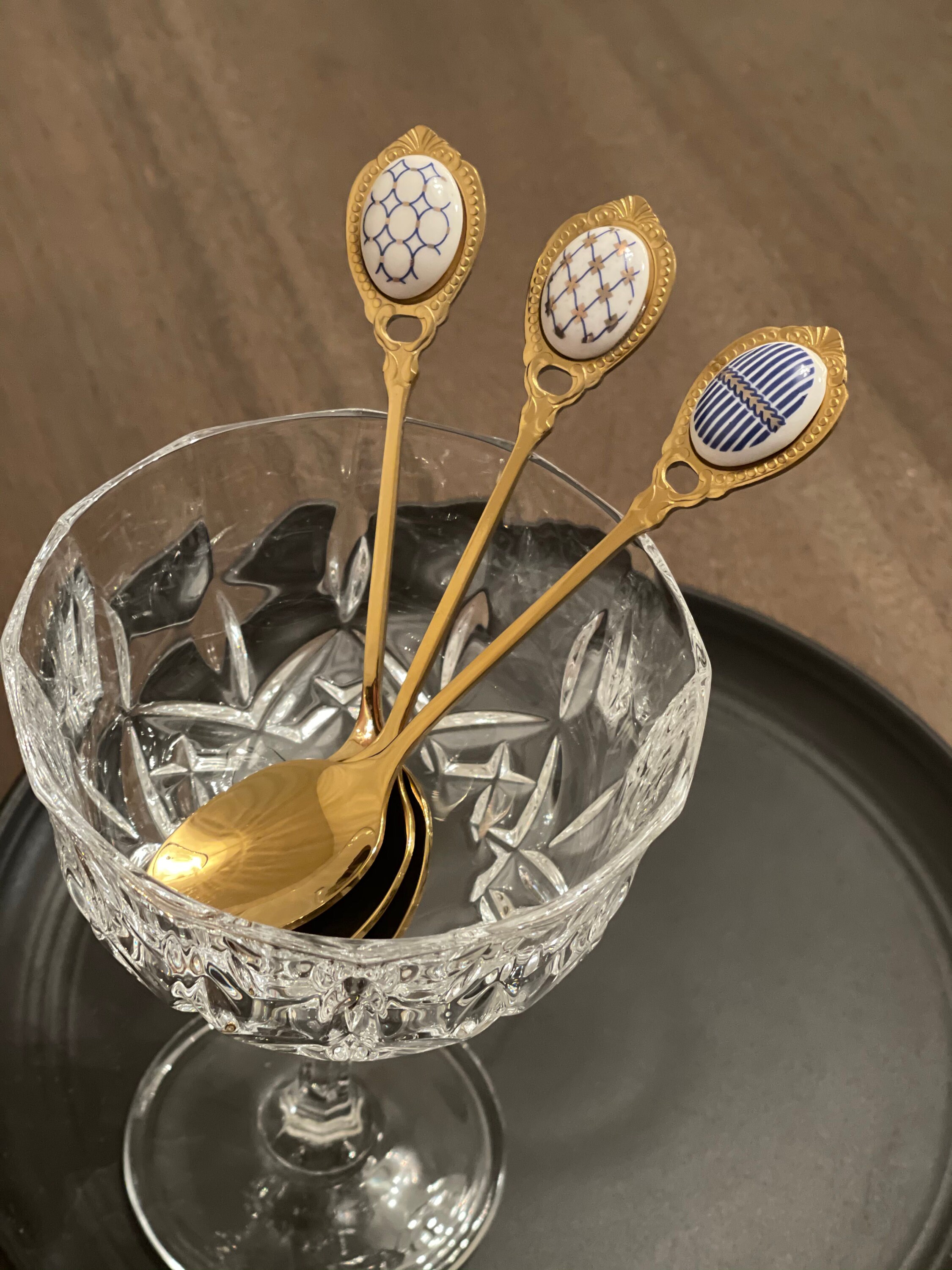 4 Piece Gold Tea/dessert British Embossed Spoon - Etsy