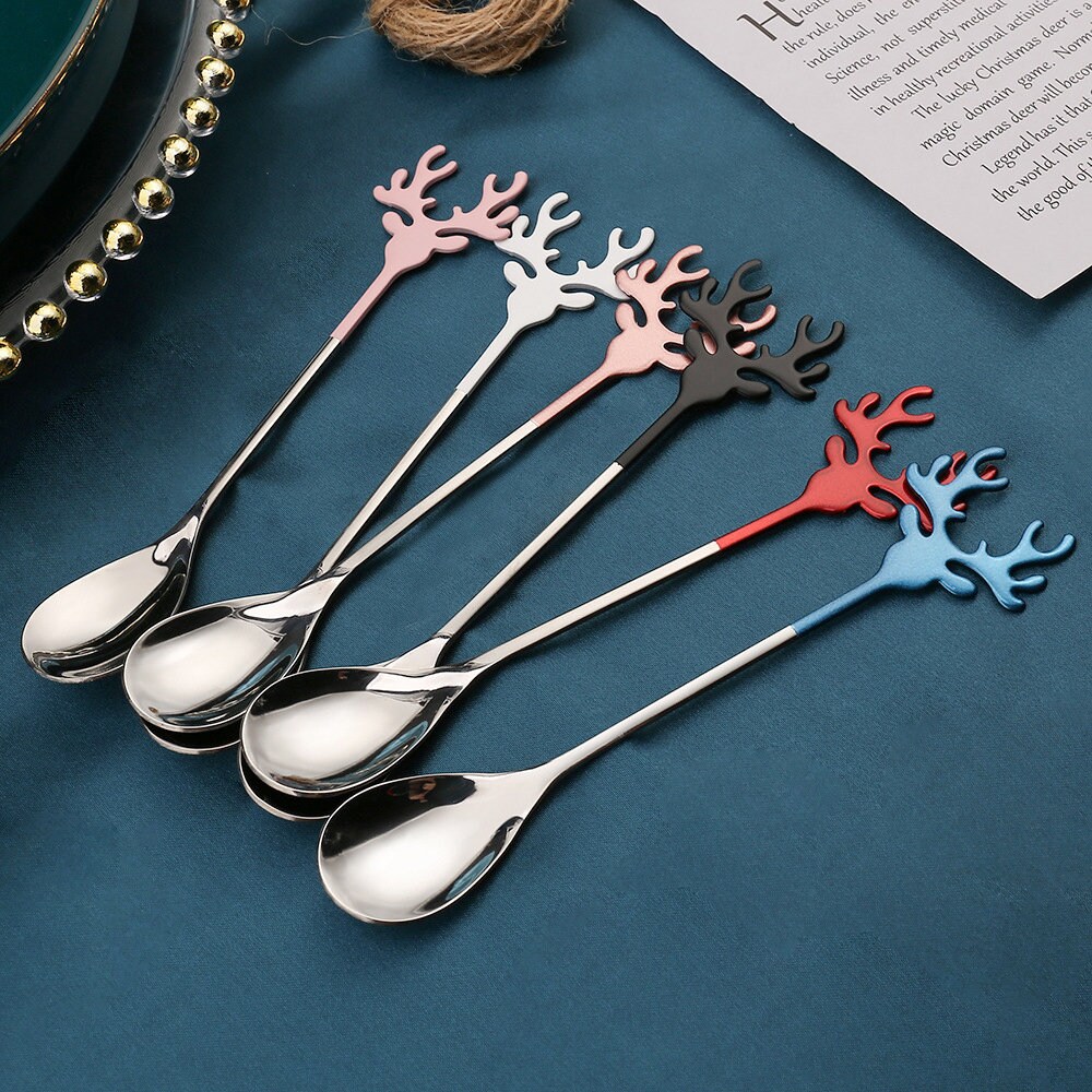 4 Piece Silver Elk Teaspoons - Etsy