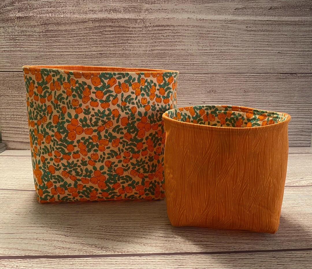 Peach Apple Storage Basket, Woodland Decor Gift, Cotton Fabric Pod ...