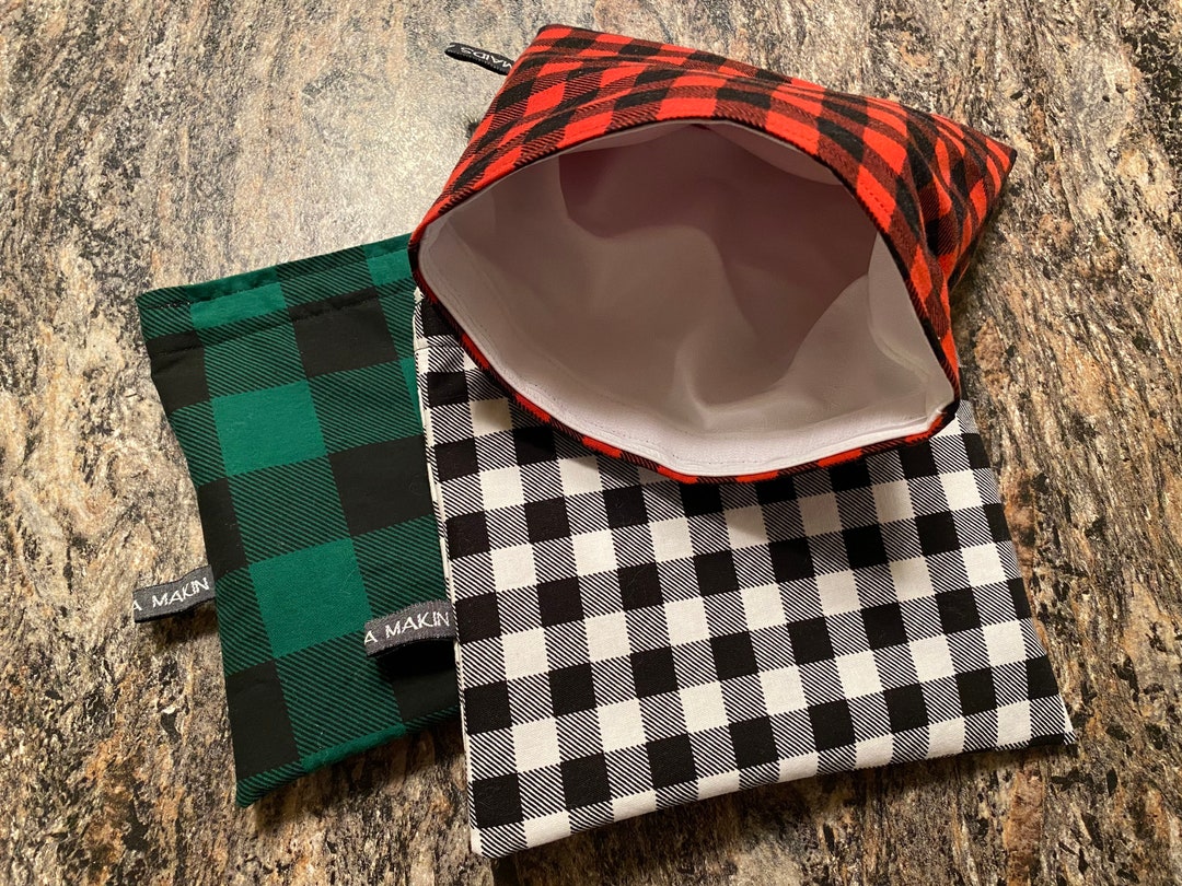 Buffalo Plaid Reusable Sandwich Bag, Environmentally Friendly, Eco ...