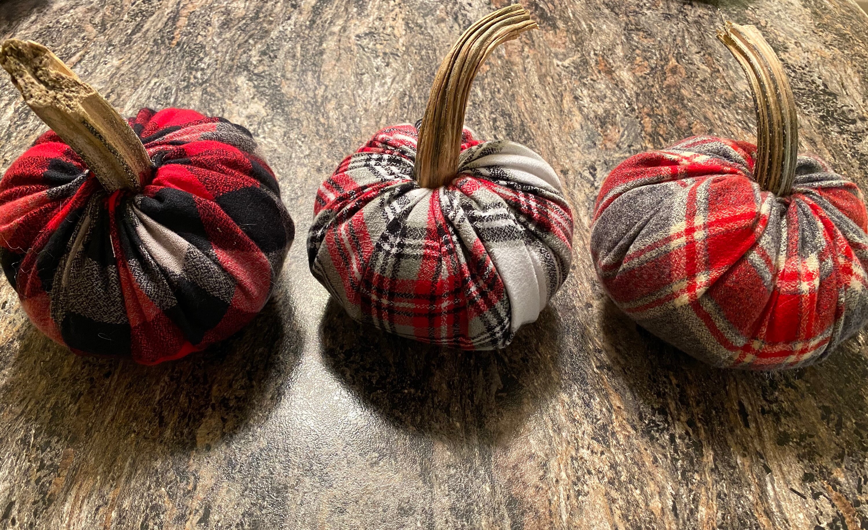 Flannel Pumpkins Fabric Pumpkins Plaid Pumpkins Mantle | Etsy