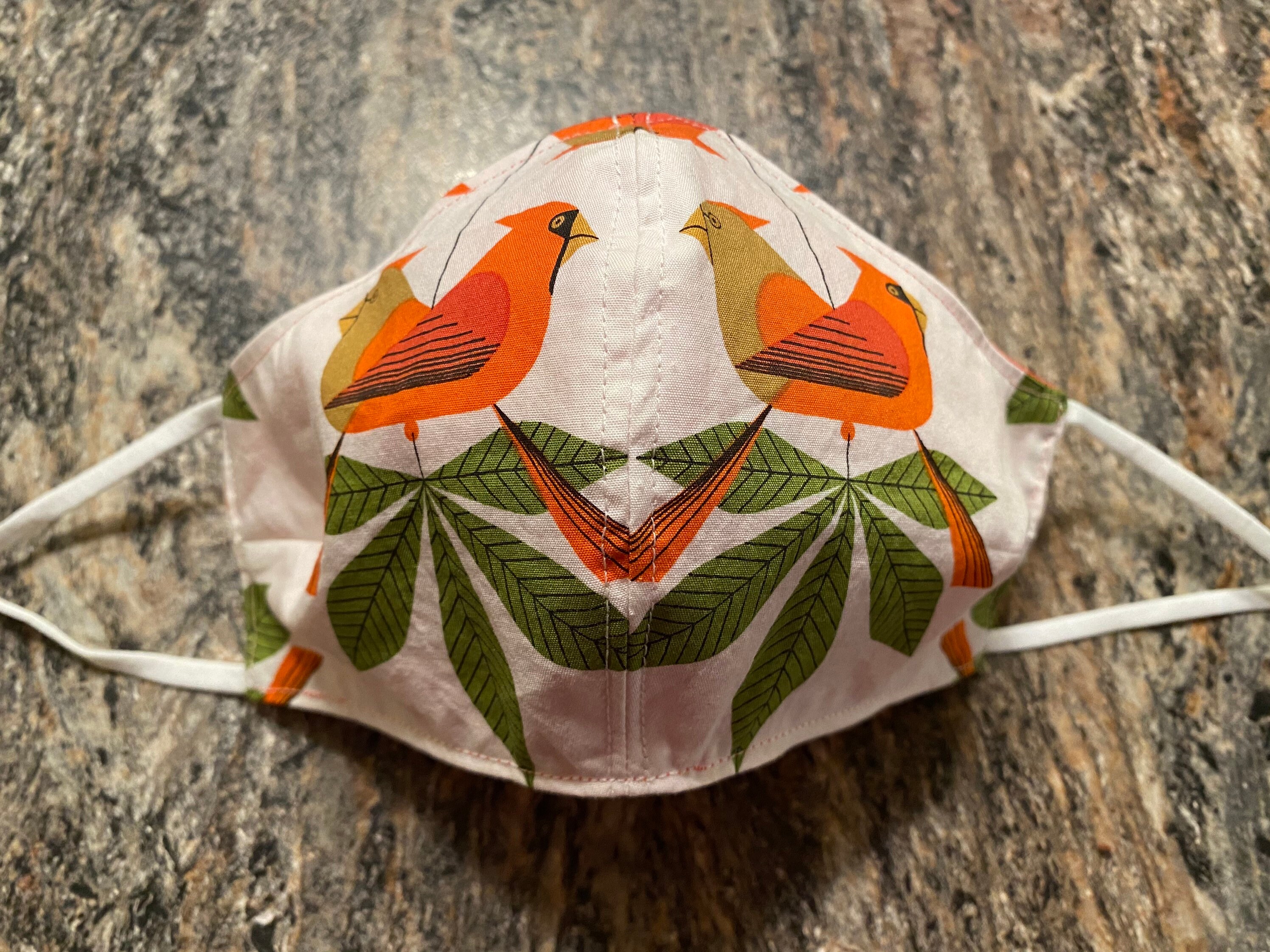 Cardinal Face Mask Charley Harper Mask Holiday Organic | Etsy