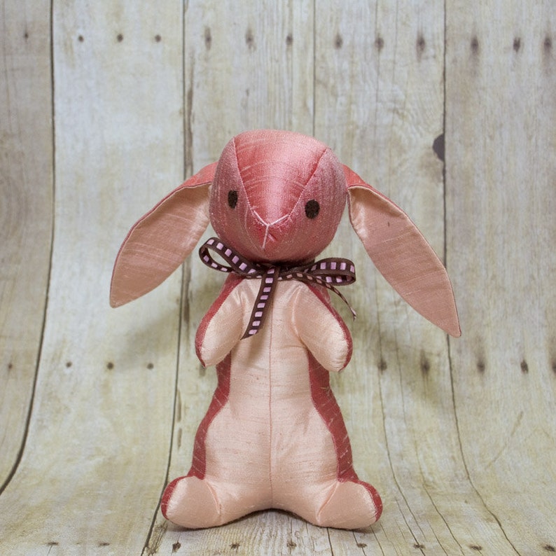 Silk Rabbit Stuffed Animal Silk Bunny Softie Rabbit Stuffie - Etsy