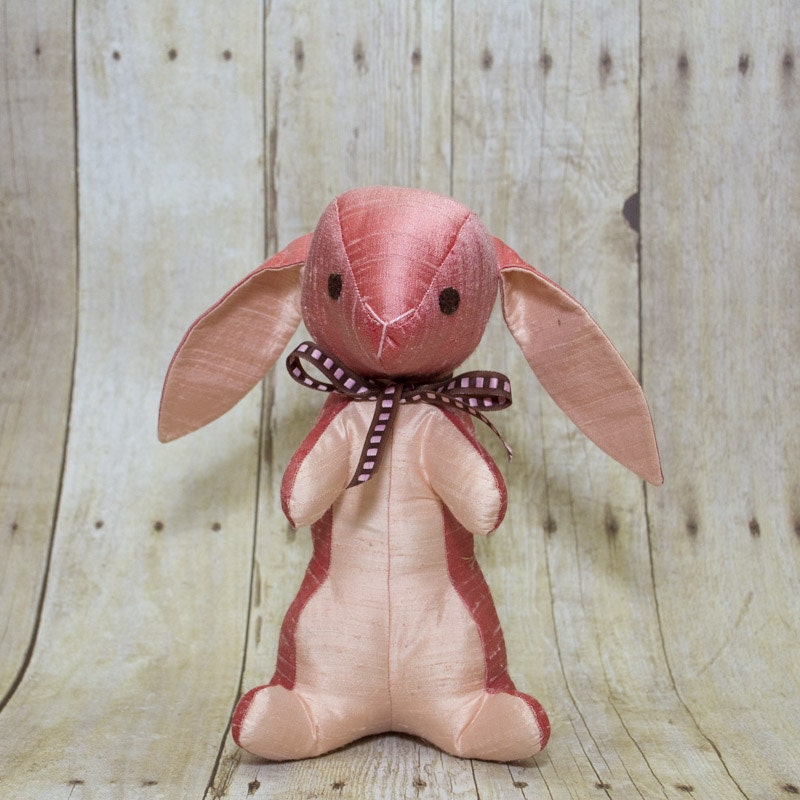 Silk Rabbit Stuffed Animal Silk Bunny Softie Rabbit Stuffie - Etsy
