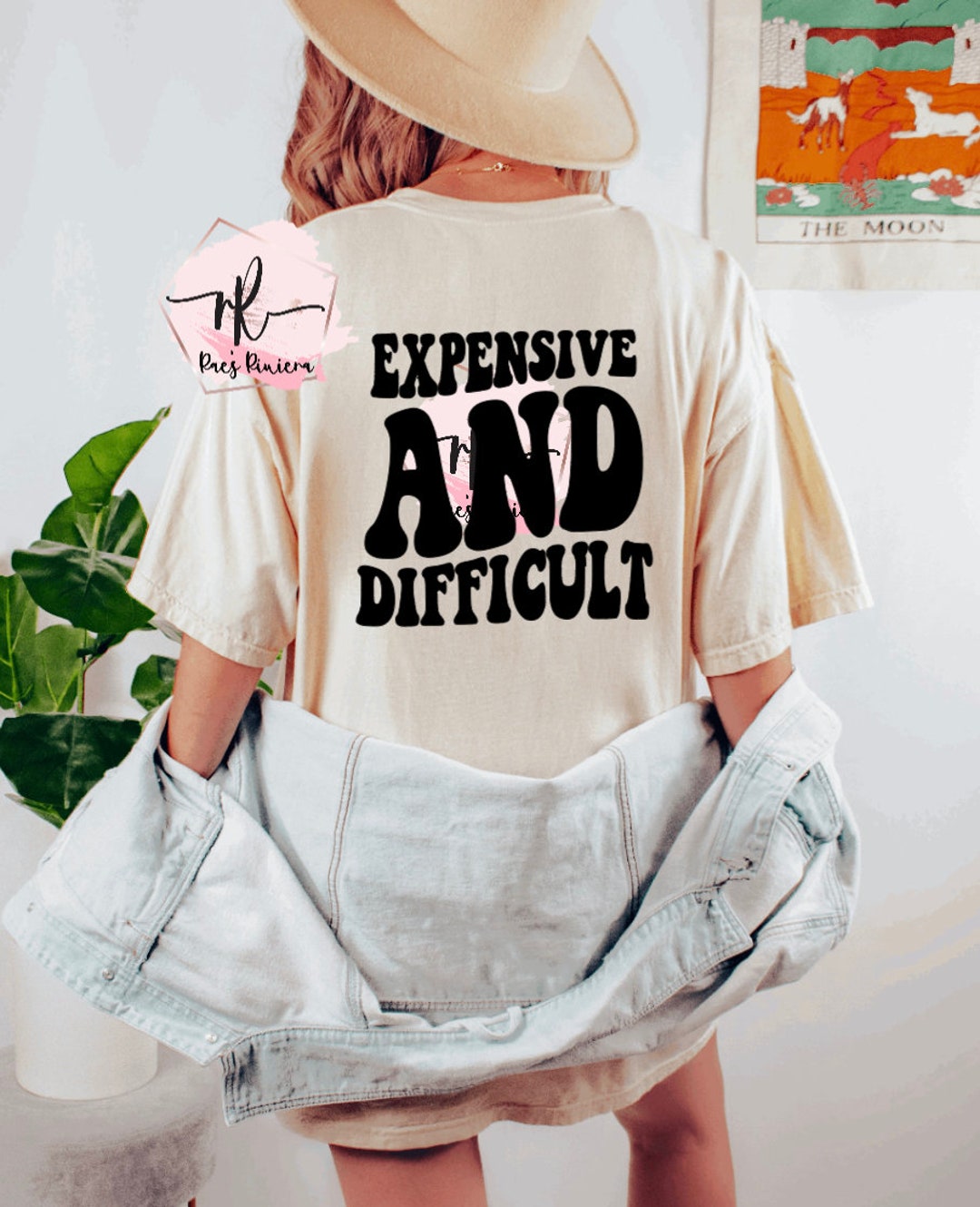 Expensive and Difficult SVG PNG Wavy Text Sassy Design Oversized Tee - Etsy