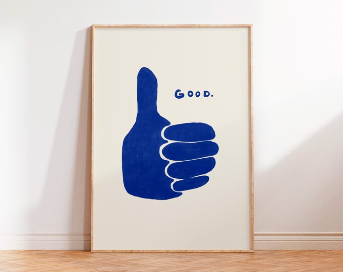 Thumbs up Wall Art, Retro Art Print, Trendy Poster, Eclectic Good Art ...
