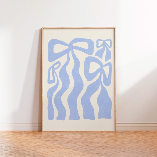 Blue Ribbon Art Print - Etsy