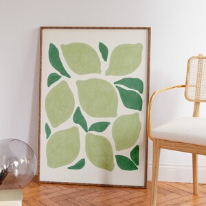 LIMES Wall Art, Vintage Food Art Print, Trendy Citrus Fruit Poster ...