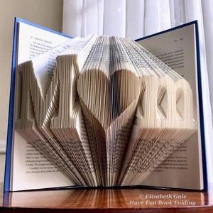 MOM or MUM W/heart Book Folding Pattern — 215 Folds (430 Numbered Pages ...