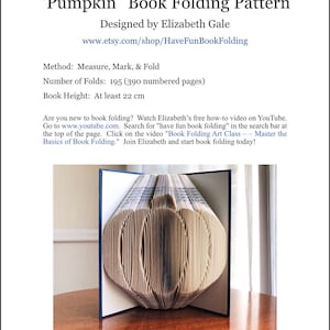 PUMPKIN Book Folding Pattern -- 195 Folds (390 Numbered Pages). PDF ...