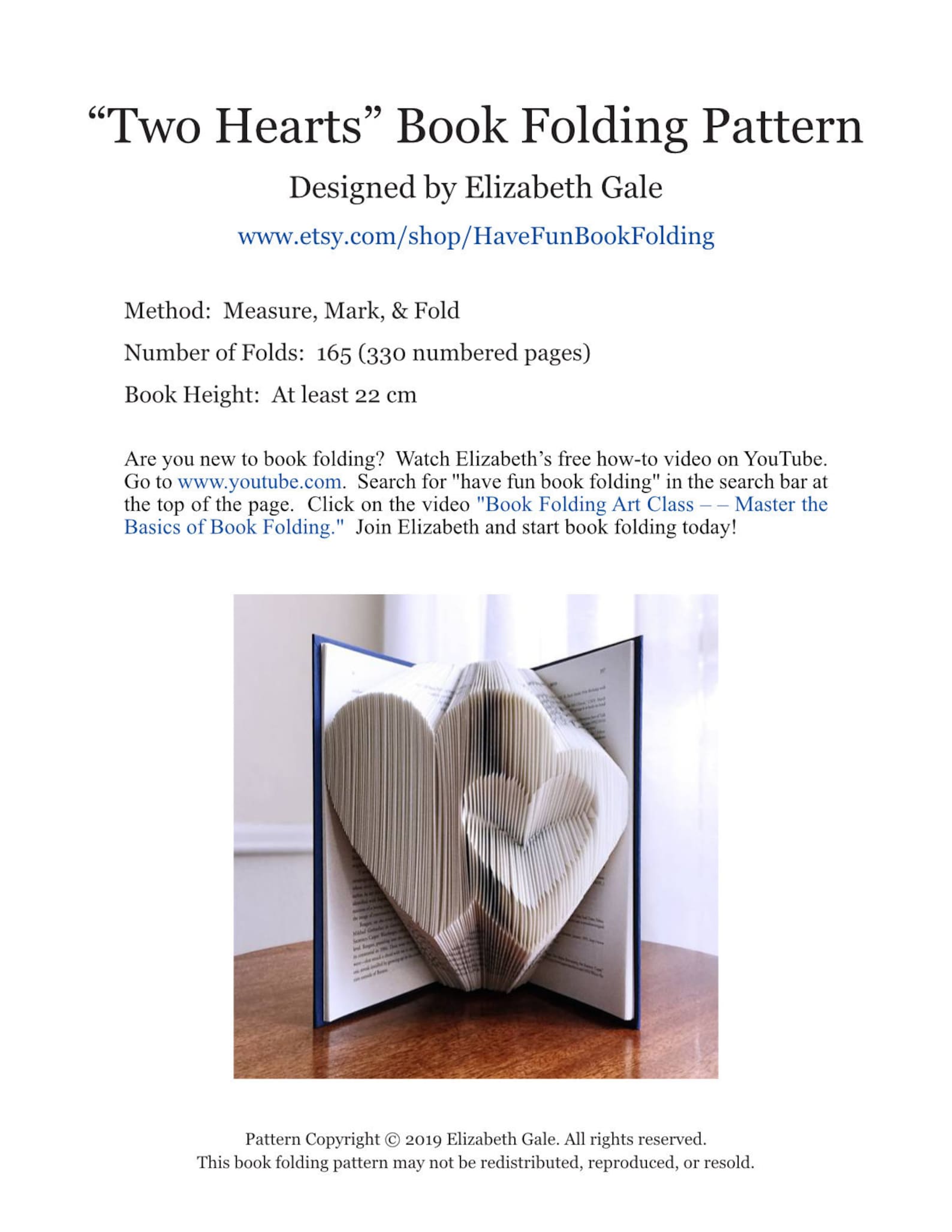 HEARTS Book Folding 3-pattern Set. PDF Digital Downloads. 3 - Etsy