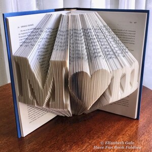 MOM or MUM W/heart Book Folding Pattern — 215 Folds (430 Numbered Pages ...