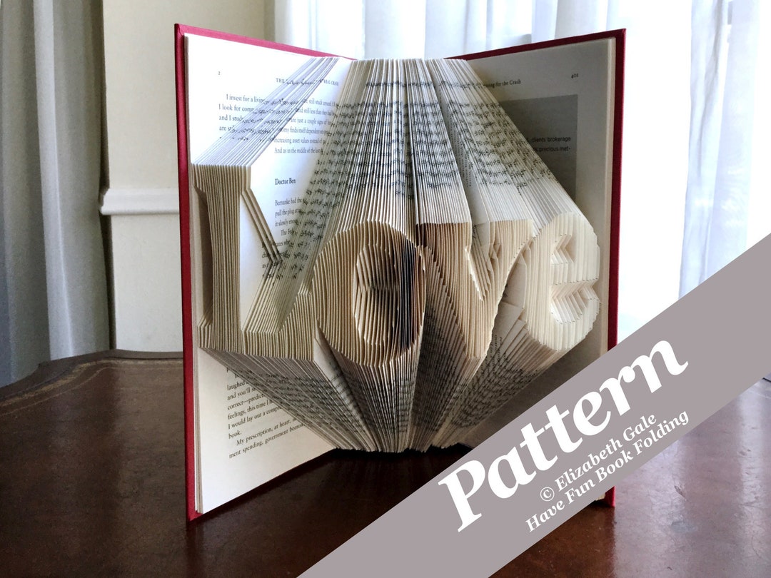 LOVE Book Folding Pattern — 200 Folds (400 Numbered Pages). PDF Digital ...