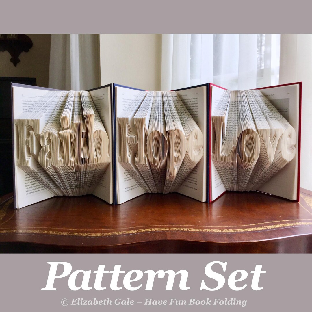 FAITH, HOPE, & LOVE Book Folding 3-pattern Set. 3 Patterns for the ...