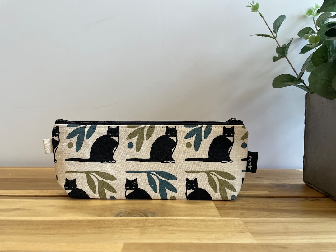 Tuxedo Cat Pencil Pouch - Screen Printed - Zipper Pouch - Etsy