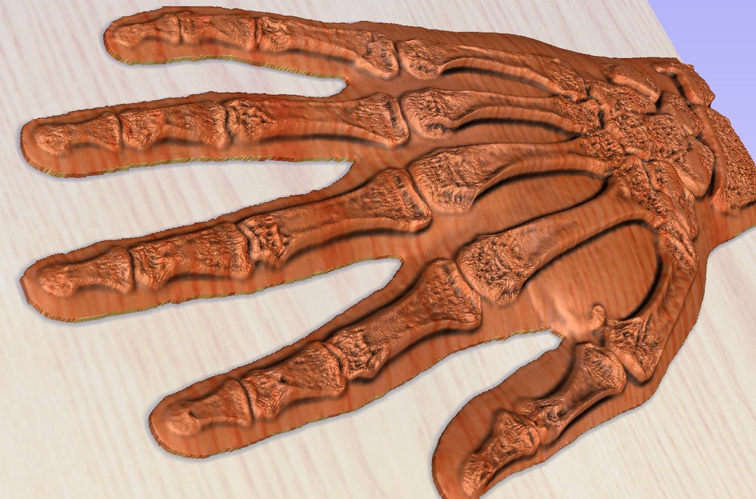 CNC Carving Files: Hand Bones X-ray 3D STL Model for Artcam, Aspire ...