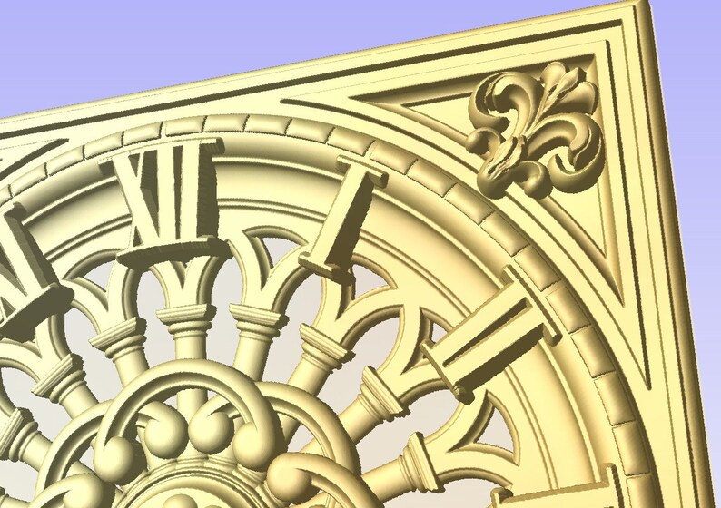 Clock Face 02 Gothic Window STL File Download for CNC - Etsy