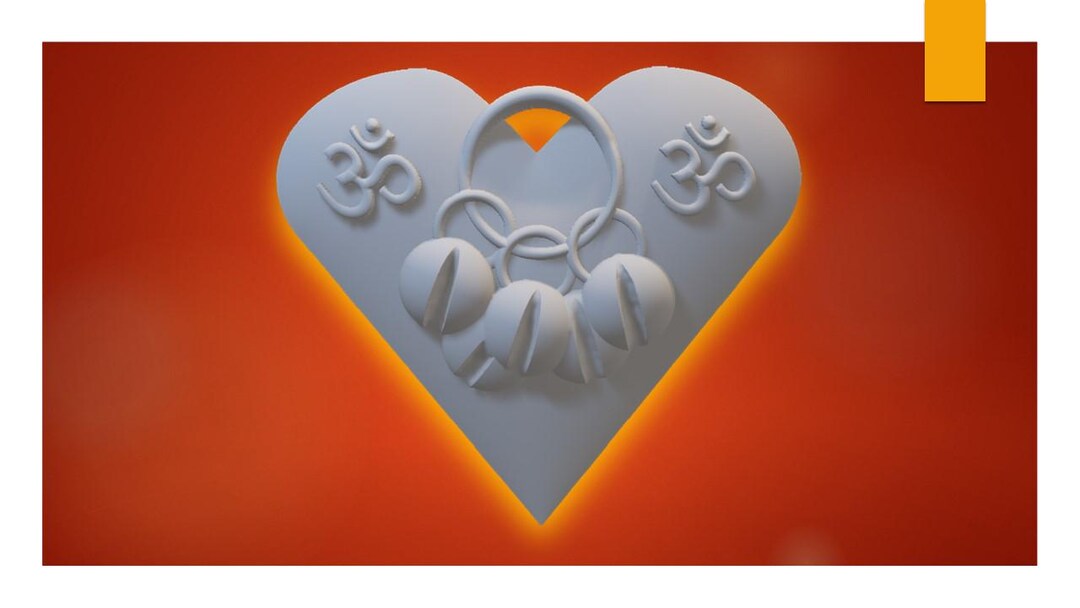 3D CNC Heart Pendant With Om and Bells Carving Woodworking STL Format ...