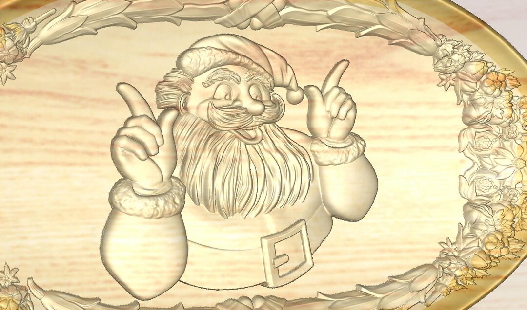 Christmas Santa Serving Tray 3D STL Model for CNC Router - Etsy