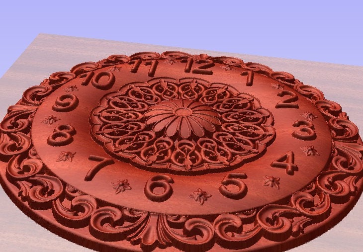 Clock Face 01 for Cnc, 3d STL Model, Cnc Router Engraver, Artcam, Aspire, Cnc Files, Wood, Art ...