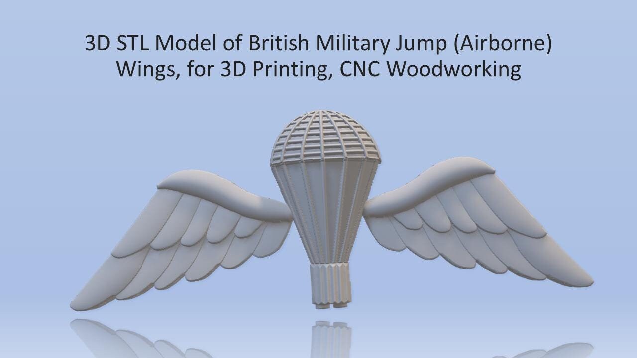 British Military Airborne Wings 3D STL Model (download File) - Etsy