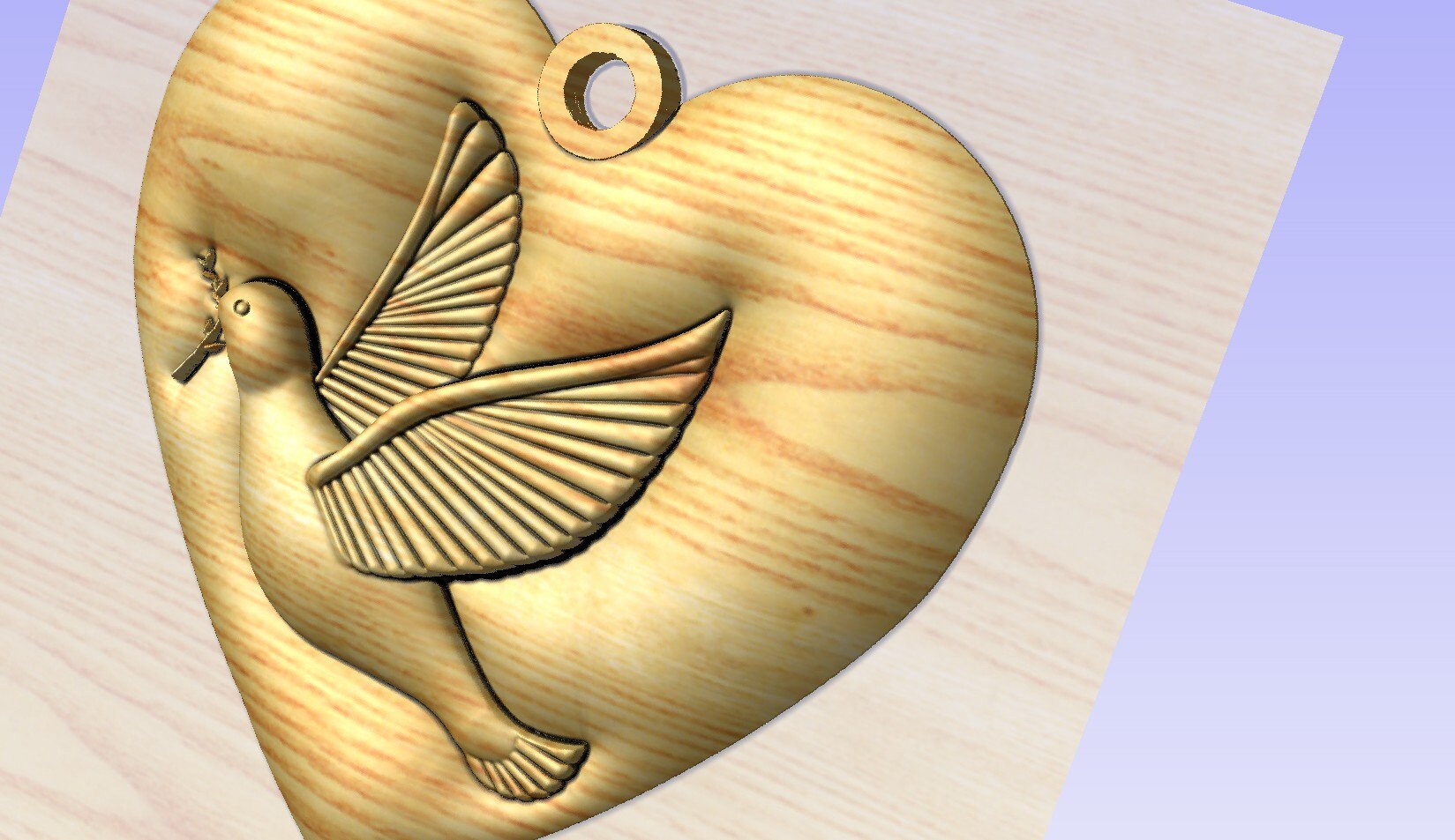 Valentine Dove Pendant 3D STL Model for CNC Carving (digital Download ...