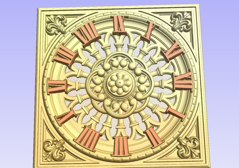 Clock Face 02 Gothic Window For Cnc 3d Stl Model Cnc Router Engraver
