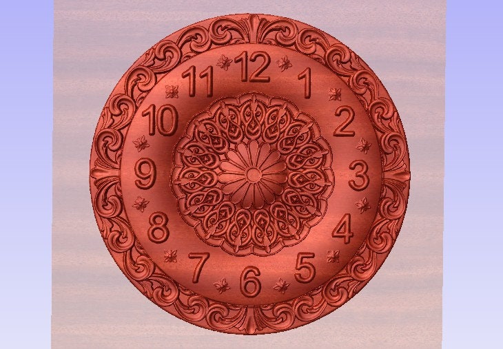 Clock Face 01 for Cnc, 3d STL Model, Cnc Router Engraver, Artcam ...